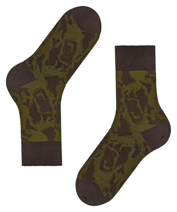 Falke Sensitive Tree Side Crew Socks With Camouflage Pattern