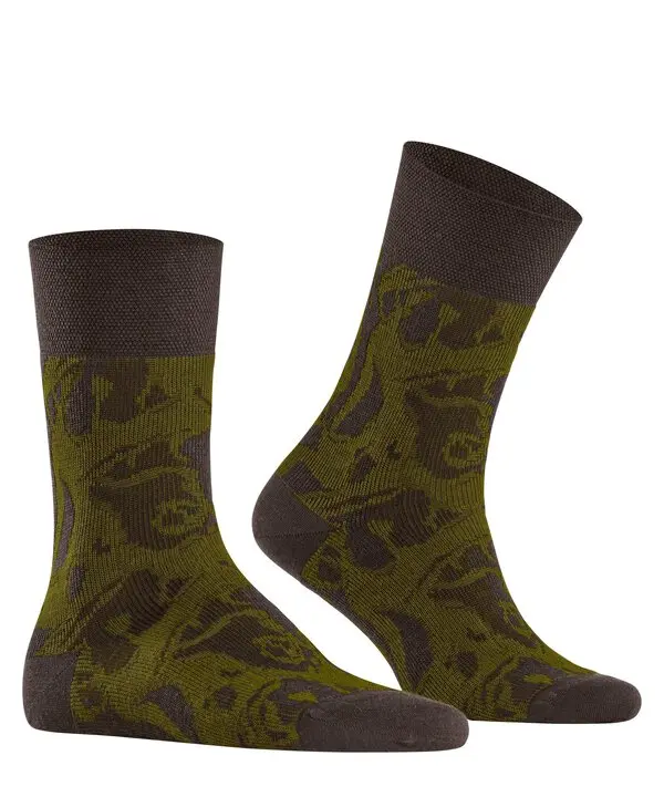 Falke Sensitive Tree Side Crew Socks With Camouflage Pattern