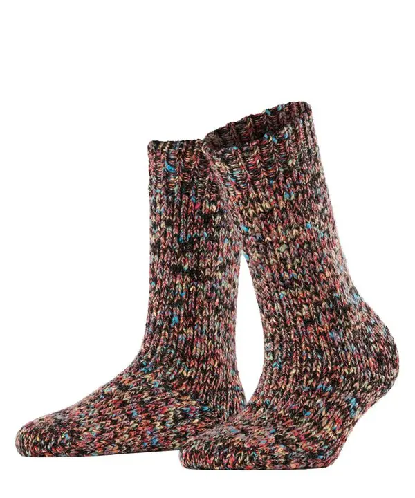 Falke Color Flakes" Alpaca Wool Blend Boot Socks - Black