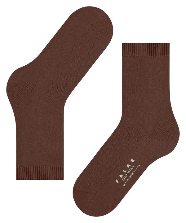 Falke Cosy Wool Crew Socks - Brown