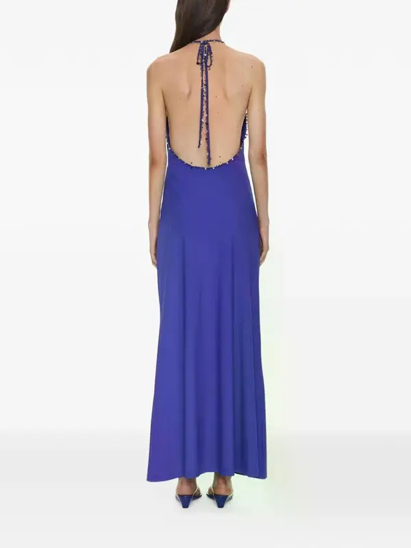 Christopher Esber Quartz Embellished Halterneck Dress