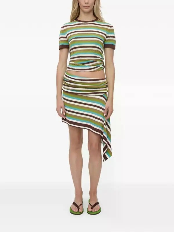 Christopher Esber Stripe-knit Draped Mini Skirt
