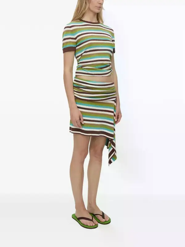 Christopher Esber Stripe-knit Draped Mini Skirt