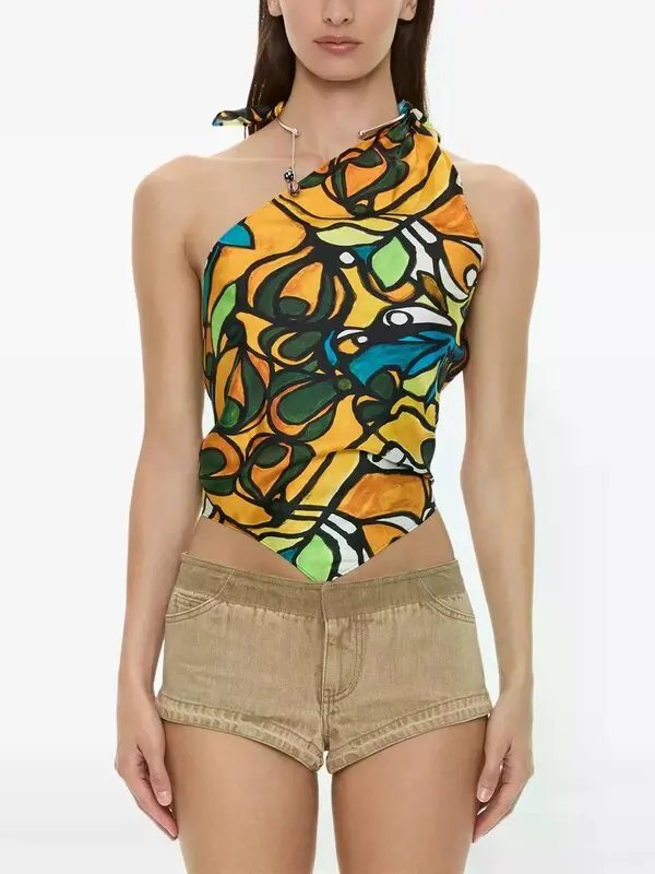 Christopher Esber Tropic Nouveau Scarf-tie Top - Yellow