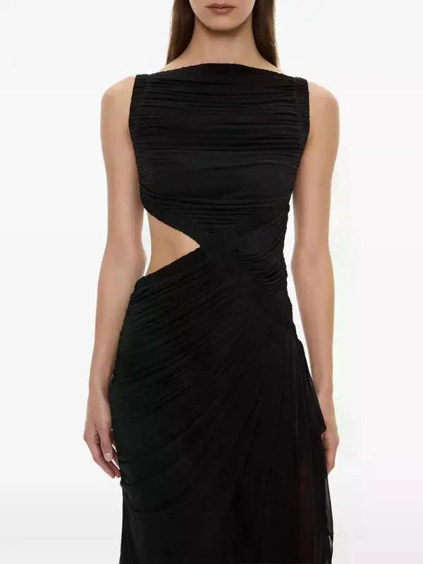 Christopher Esber Theia Squared Ruched Cutout Dress