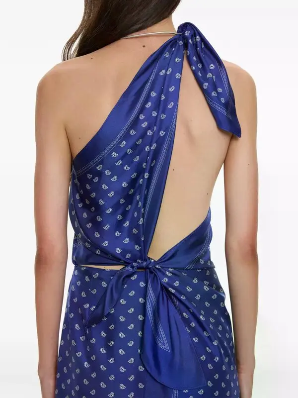 Christopher Esber One-shoulder Bandana Print Long Dress
