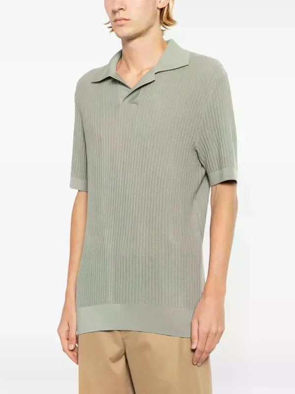 Brioni Ribbed-knit Polo Shirt