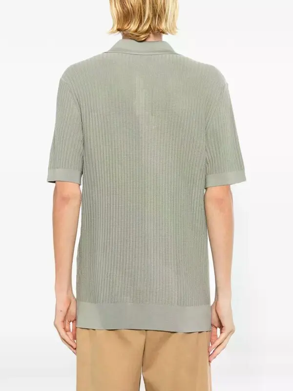 Brioni Ribbed-knit Polo Shirt