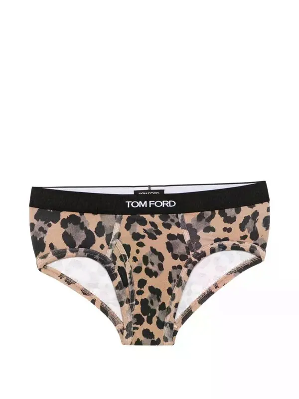 TOM FORD Leopard-print Briefs - Neutrals