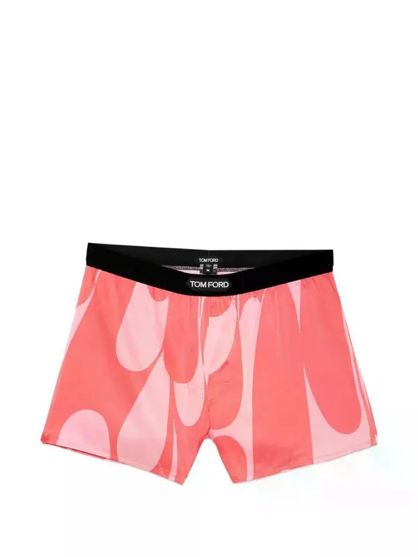 TOM FORD Abstract-print Silk-blend Boxer Shorts - Pink