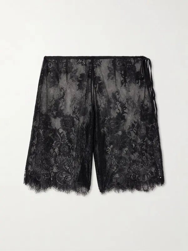 Kiki De Montparnasse Sabine Lace Bermuda Shorts - Black