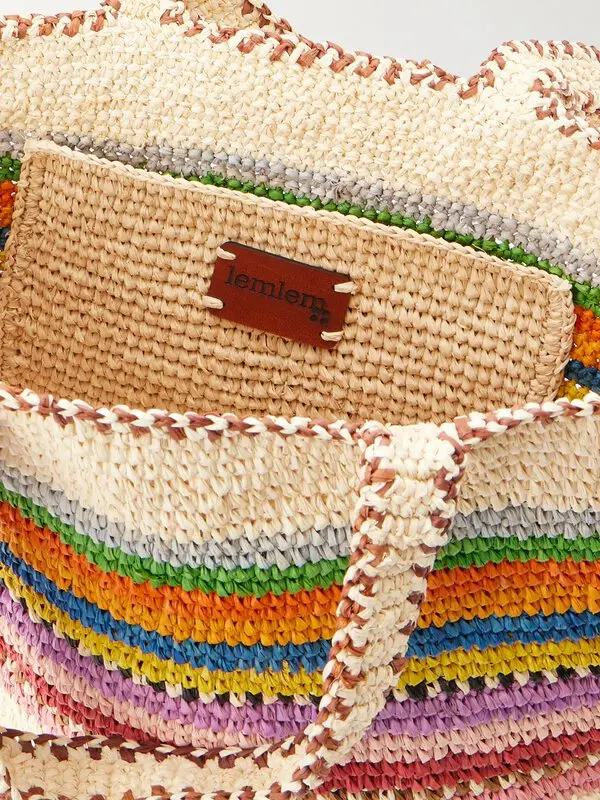 LEMLEM Mira Striped Raffia Tote