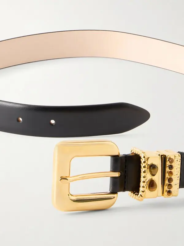 DEHANCHE Mara Stone" Embellished Leather Belt