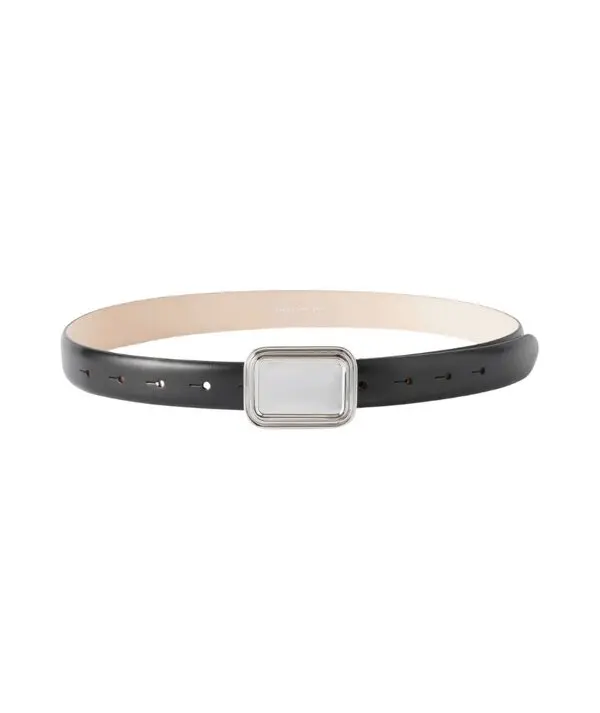 DEHANCHE Cendrine Leather Belt With Silver-tone Buckle - Black
