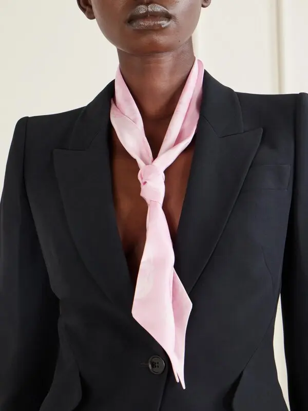 Alexander McQueen Printed Silk-twill Scarf - Pink