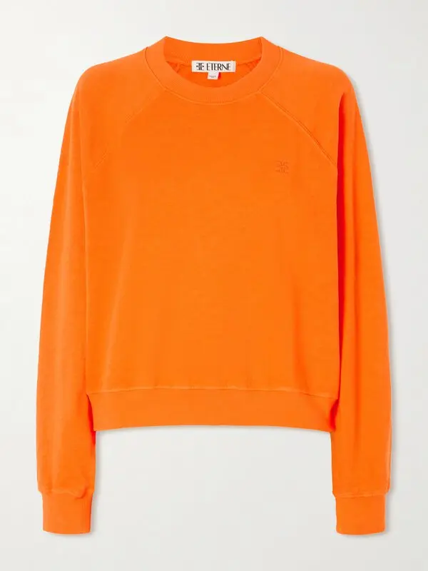 Eterne Sonny Embroidered Cotton-jersey Sweatshirt - Red