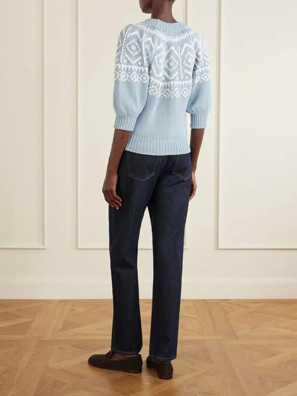 Altuzarra Howard Cotton-blend Knitted Sweater - Light Blue