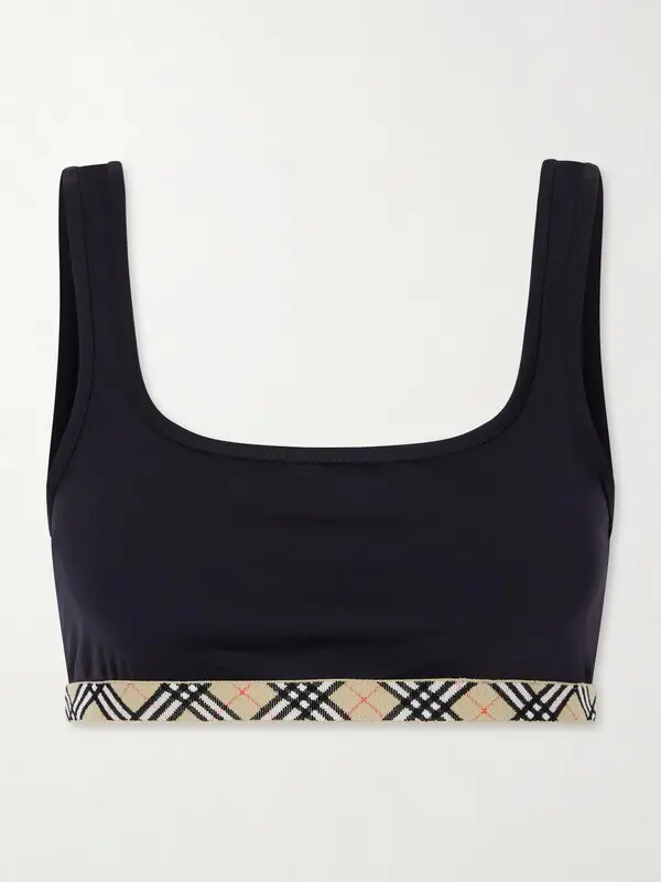 Burberry Checked Bikini Top - Black