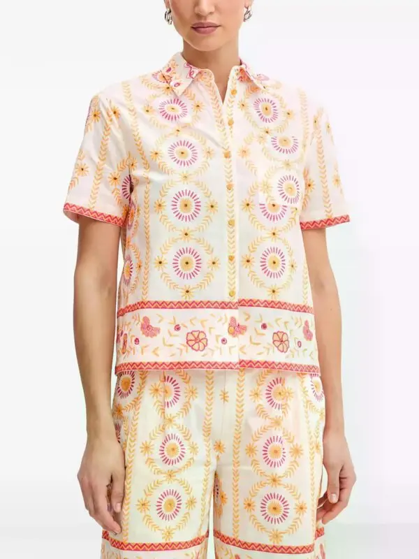 TWINSET Embroidered Floral Shirt - White