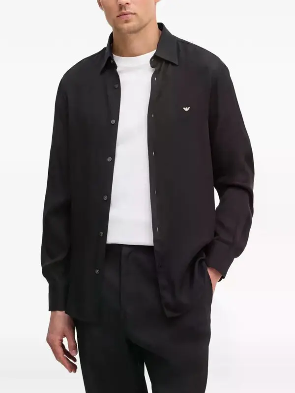 Emporio Armani Logo-detail Casual Shirt - Black