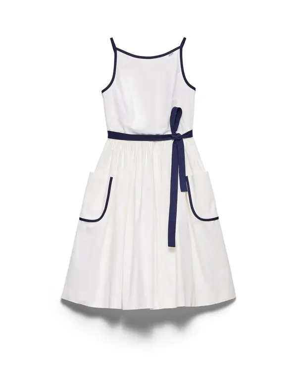 Prada Slubbed Toile Dress - White