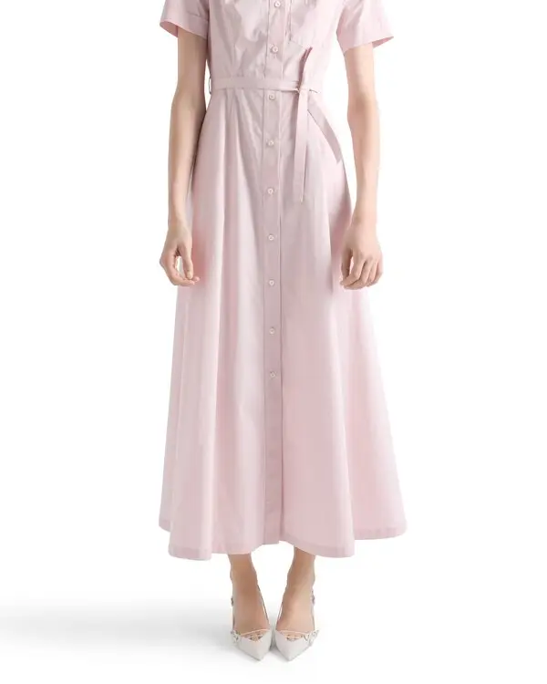 Prada Embroidered Poplin Shirt Dress