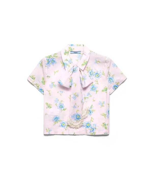Prada Floral Print Batiste Shirt - Pink