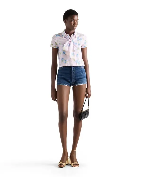 Prada Floral Print Batiste Shirt