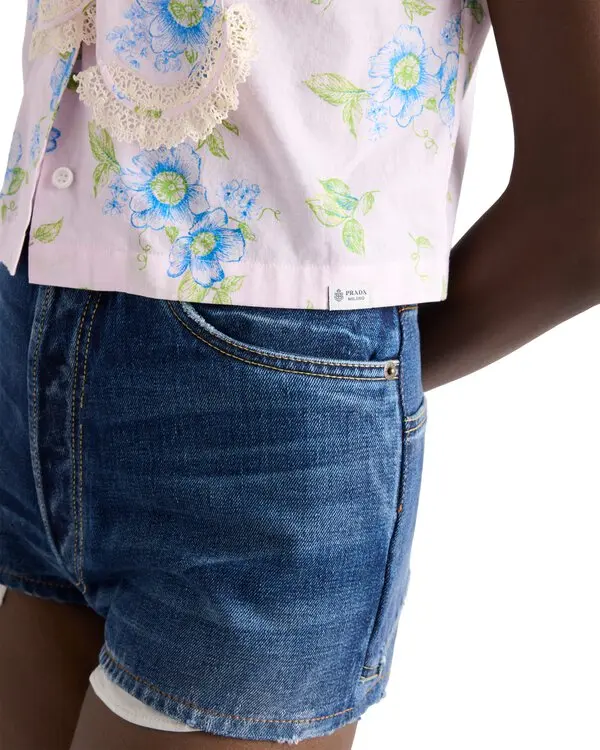 Prada Floral Print Batiste Shirt