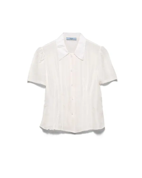 Prada Garment-dyed Washed Silk Shirt - Neutral