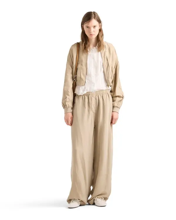 Prada Garment-dyed Washed Silk Shirt - Neutral