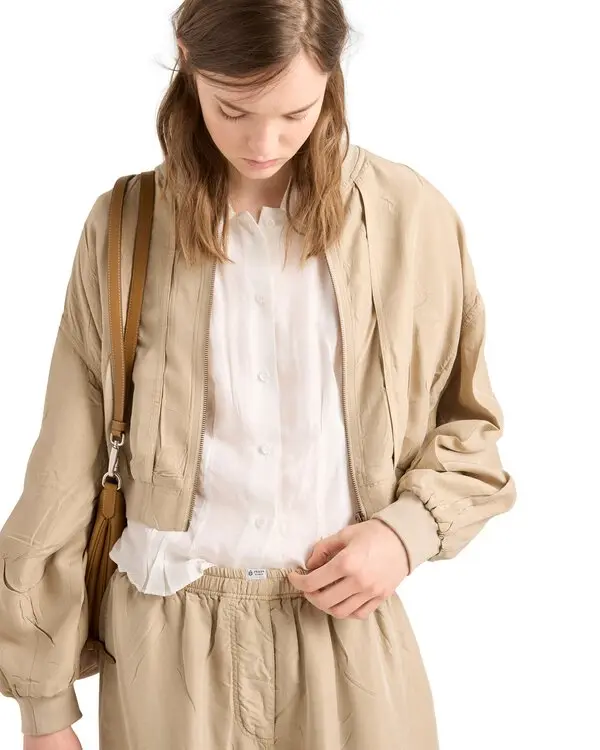 Prada Garment-dyed Washed Silk Shirt - Neutral