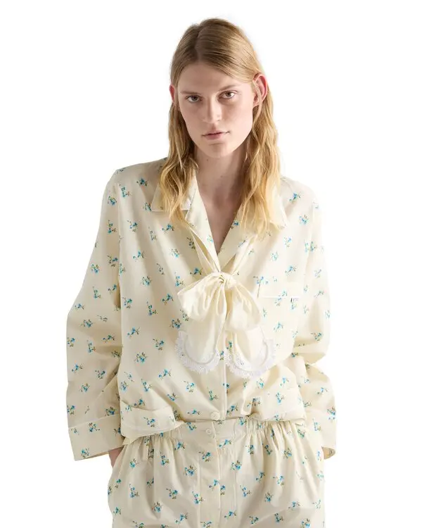 Prada Bouquet Print Old Canvas Shirt
