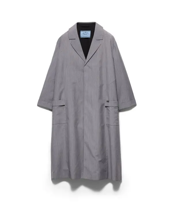 Prada Single-breasted Light Mohair Coat - Grey