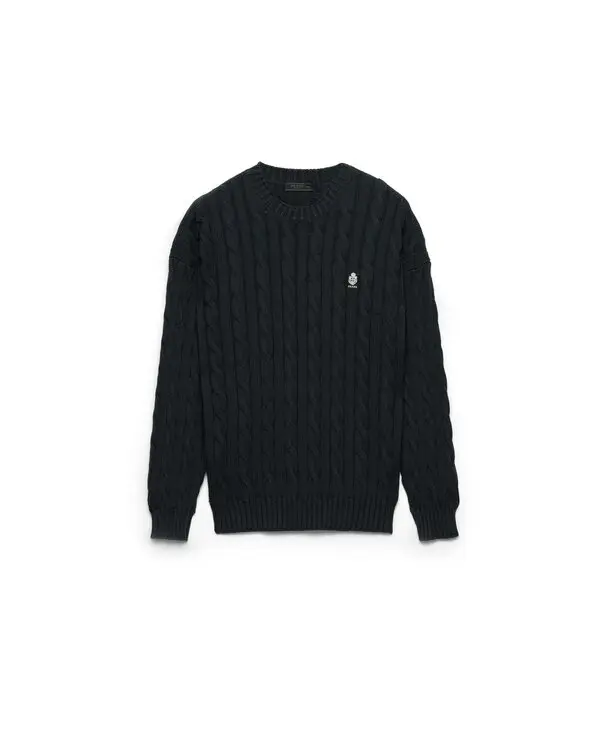 Prada Cotton Crew-neck Sweater - Black