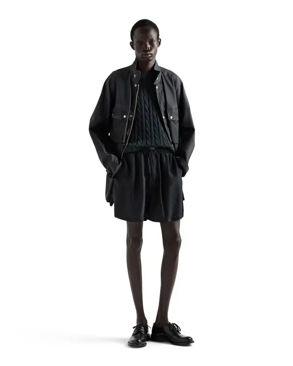 Prada Cotton Cable-knit Crew Neck Sweater