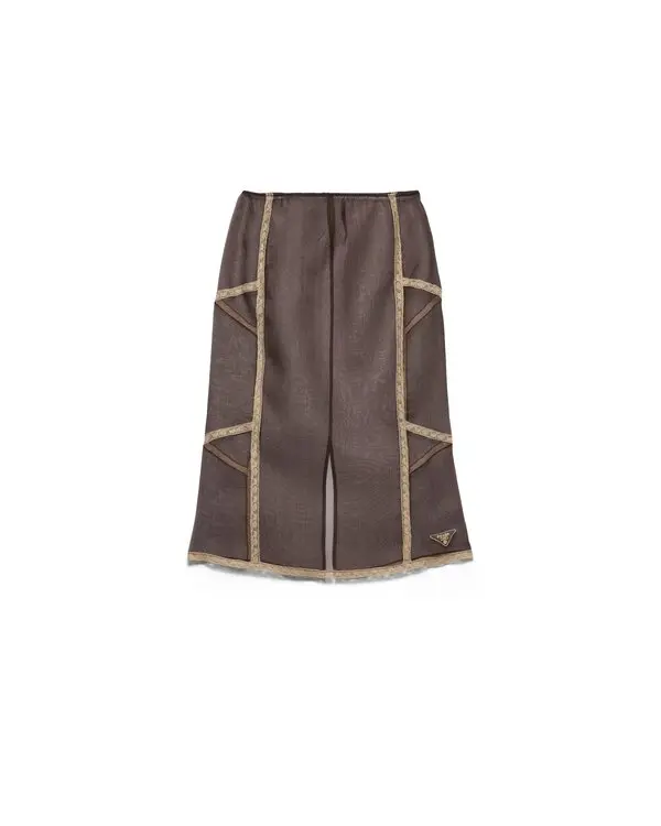 Prada Organza Intarsia Underskirt - Brown
