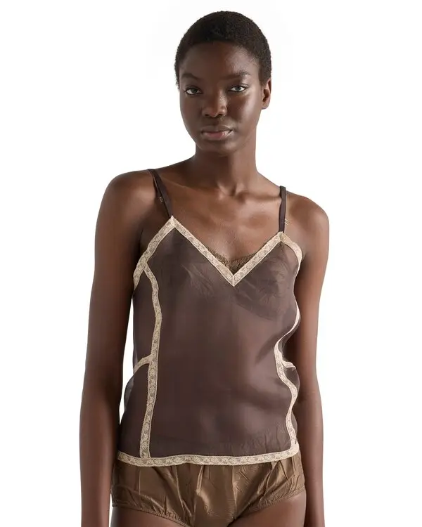 Prada Organza Intarsia Top