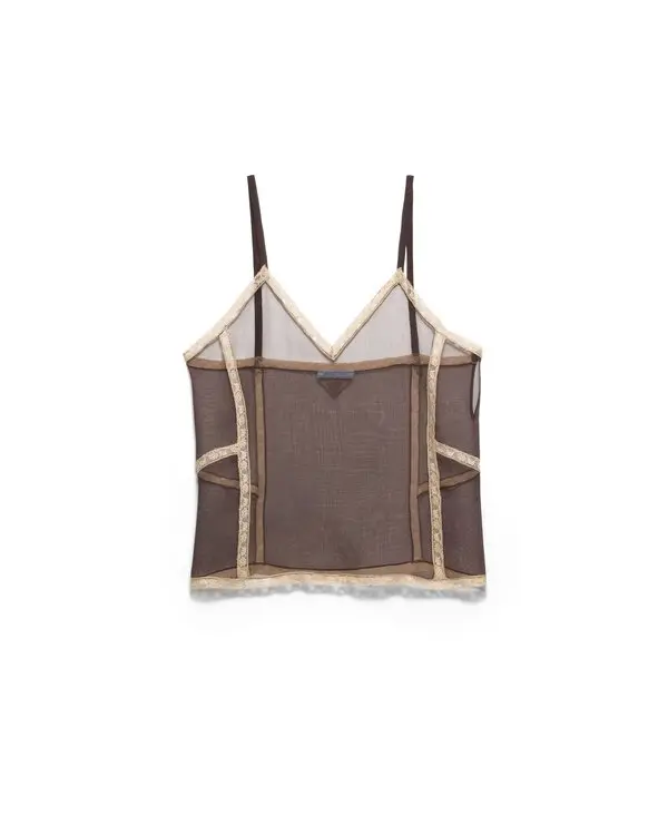 Prada Organza Intarsia Top