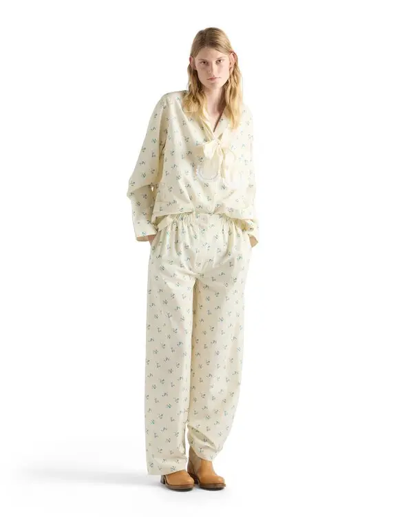 Prada Floral Print Old Canvas Pants
