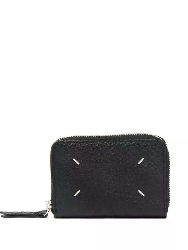 MAISON MARGIELA Four Stitches Grained-leather Cardholder - Black
