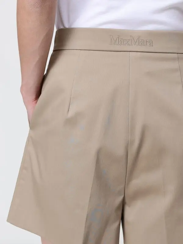Max Mara Tailored Pleated Shorts - Kaki