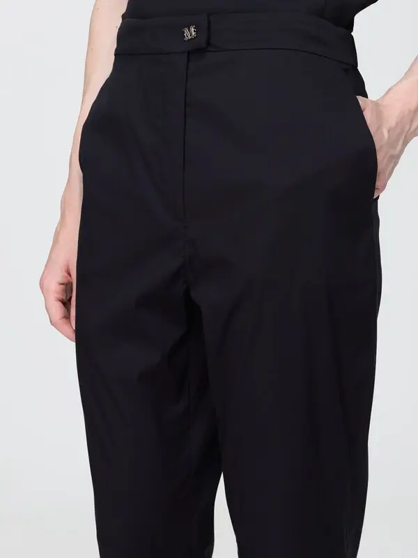 Max Mara Cropped Flared Cotton Poplin Trousers - Black