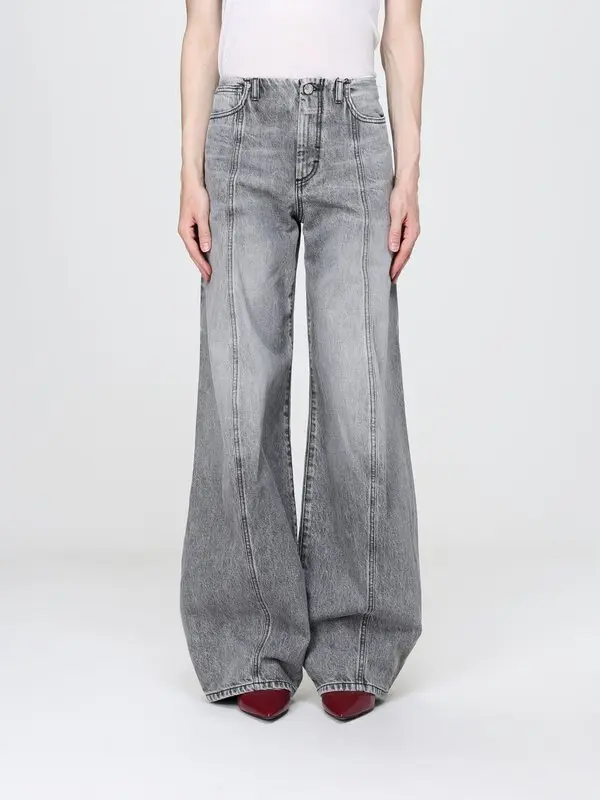 Sportmax Wide-leg Denim Pants - Black