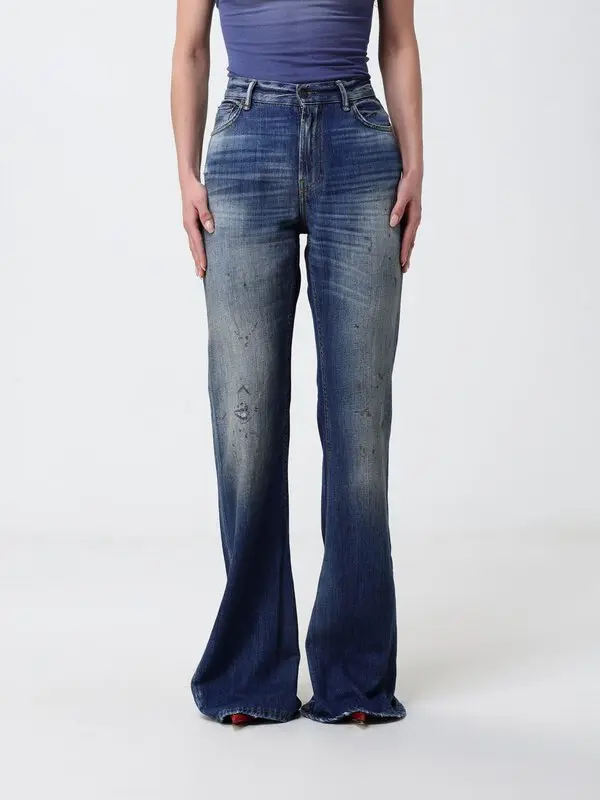 Acne Studios Flared Jeans With Graphic Print - Blue