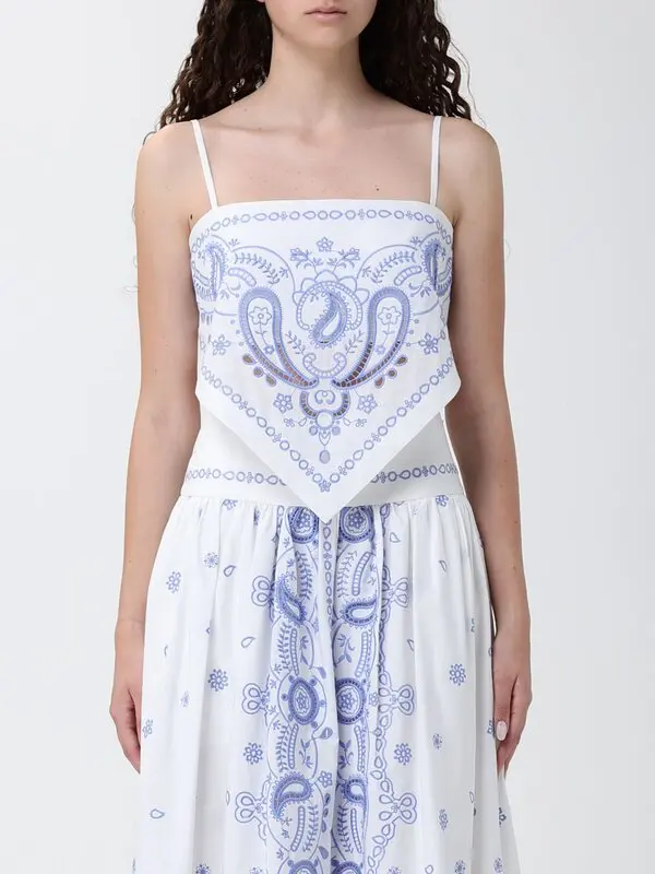SELF-PORTRAIT Paisley Print Cropped Top
