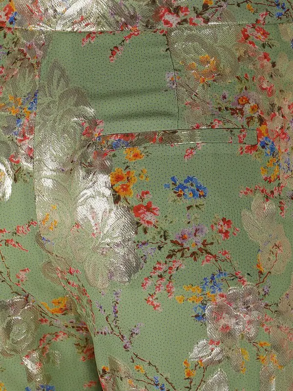 Valentino Garavani Silk Blend Floral Pattern Trousers