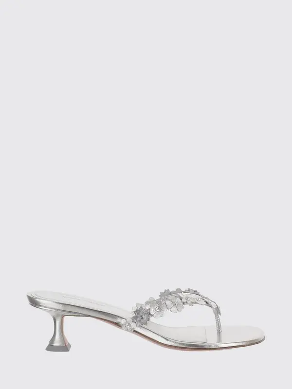 Amina Muaddi Heeled Sandal - Silver