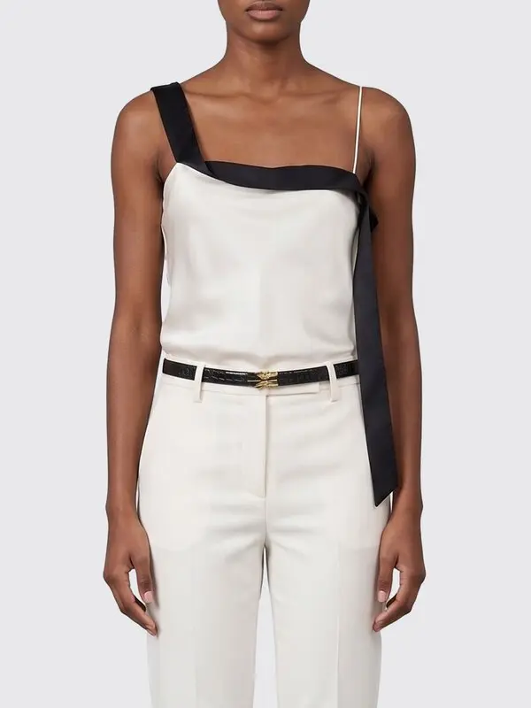 TOM FORD Asymmetrical Silk Evening Top - White