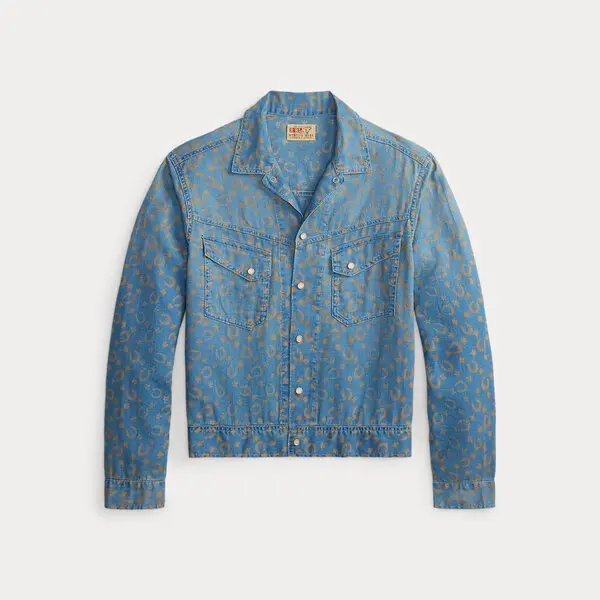 Ralph Lauren Horseshoe-print Denim Shirt Jacket - Indigo